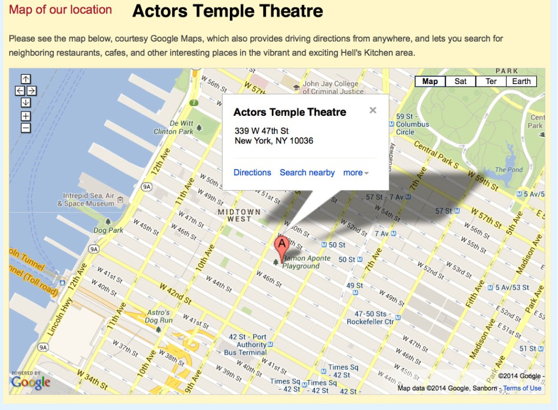 Location/Box Office Hours – Welcome to Actors Temple Theatre